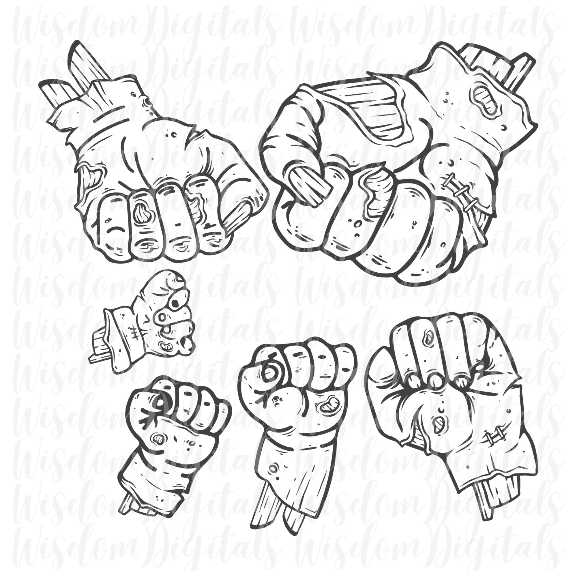 Zombie Family Fist Bump SVG Halloween SVG DTF Direct to Film - Etsy