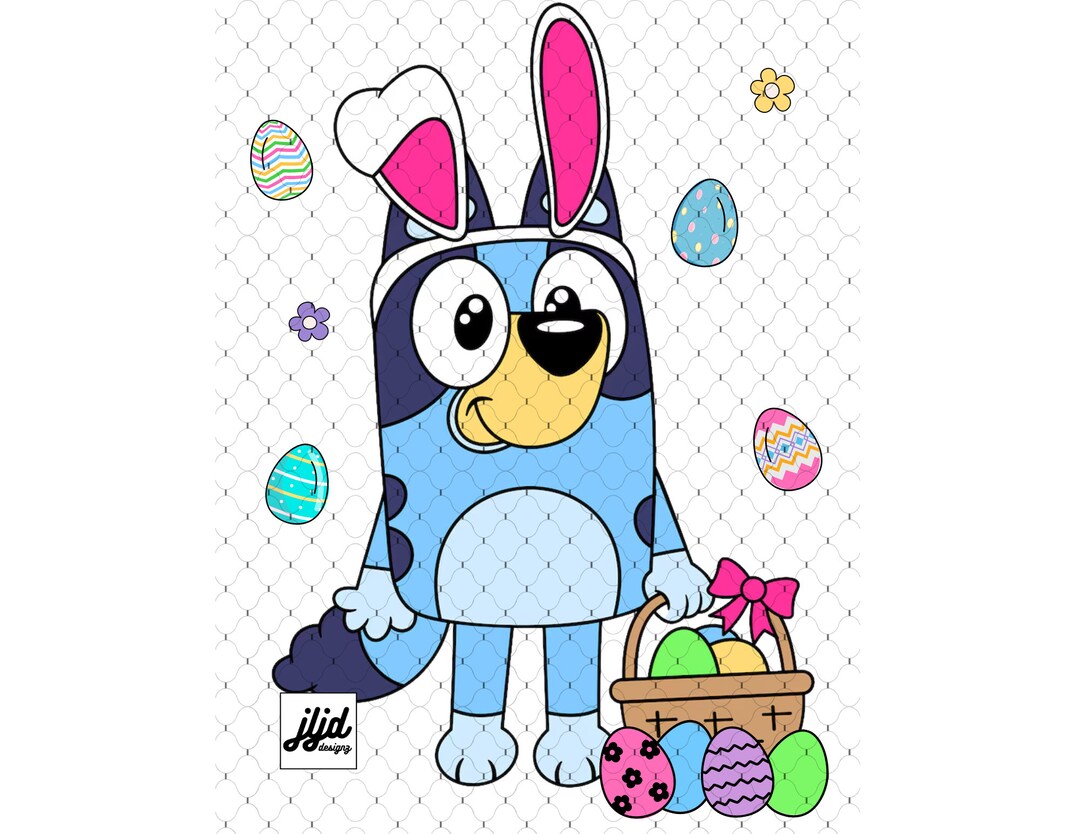 Easter Bluey Sublimation or DTF Ready to Press Transfer Print Bunny ...
