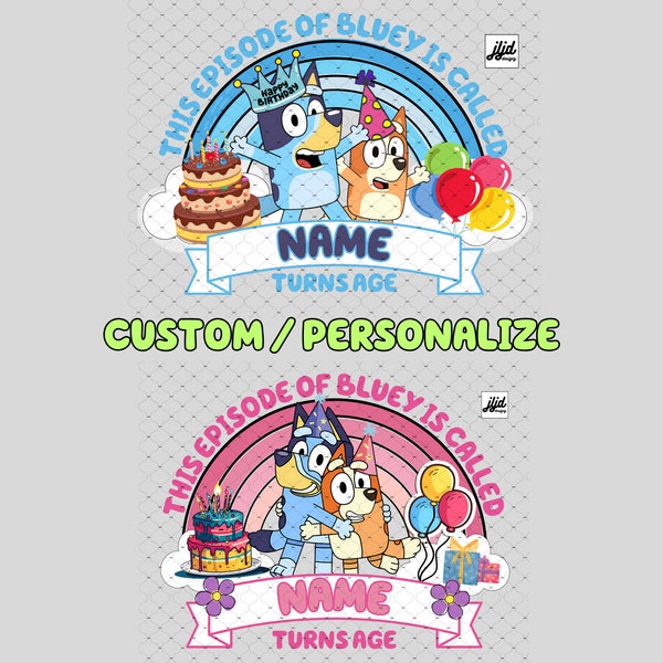 Bluey 4 Birthday Dtf - Etsy