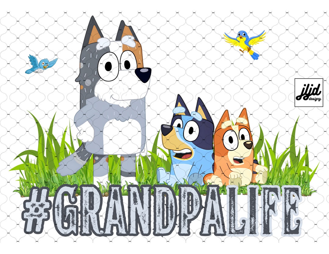 Bluey Bingo Grandpa Life Sublimation or DTF Ready to Press Transfer ...