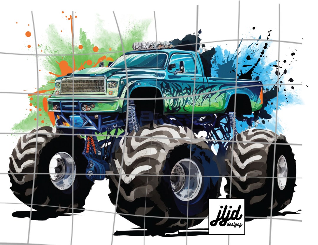 Monster Truck Sublimation or DTF Ready to Press Transfer Print Jam Iron ...
