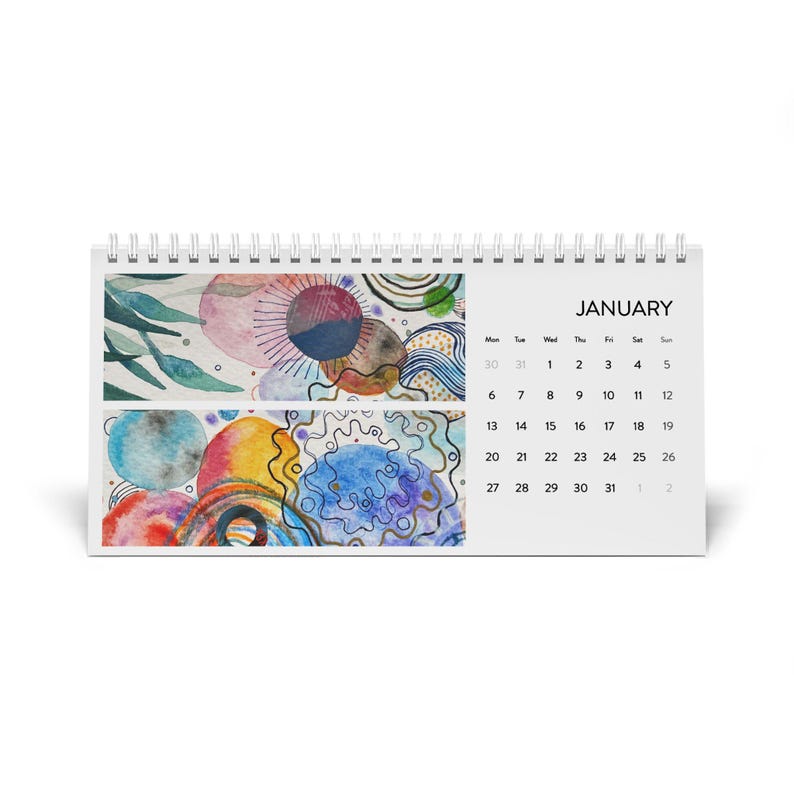 2025 Abstract Art Calendar Vibrant Colors & Nature-inspired Designs ...