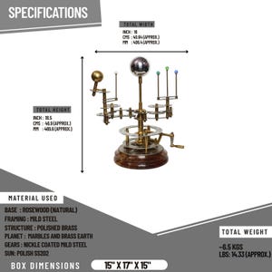 Solar System Model 17" Fully Functional Tellurion Celestial Gift for ...