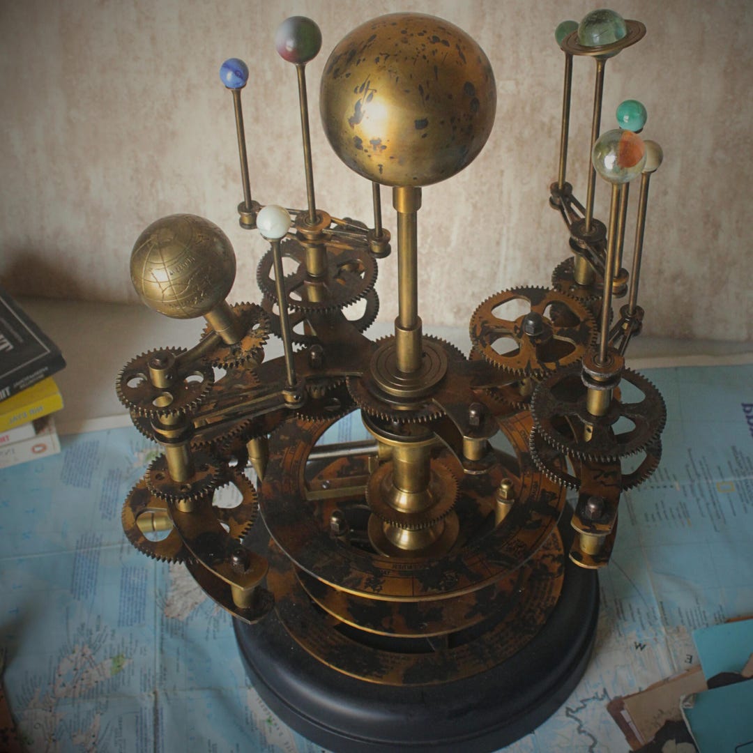 Rustic Orrery Solar System Celestial Model Fully Functional Antique ...