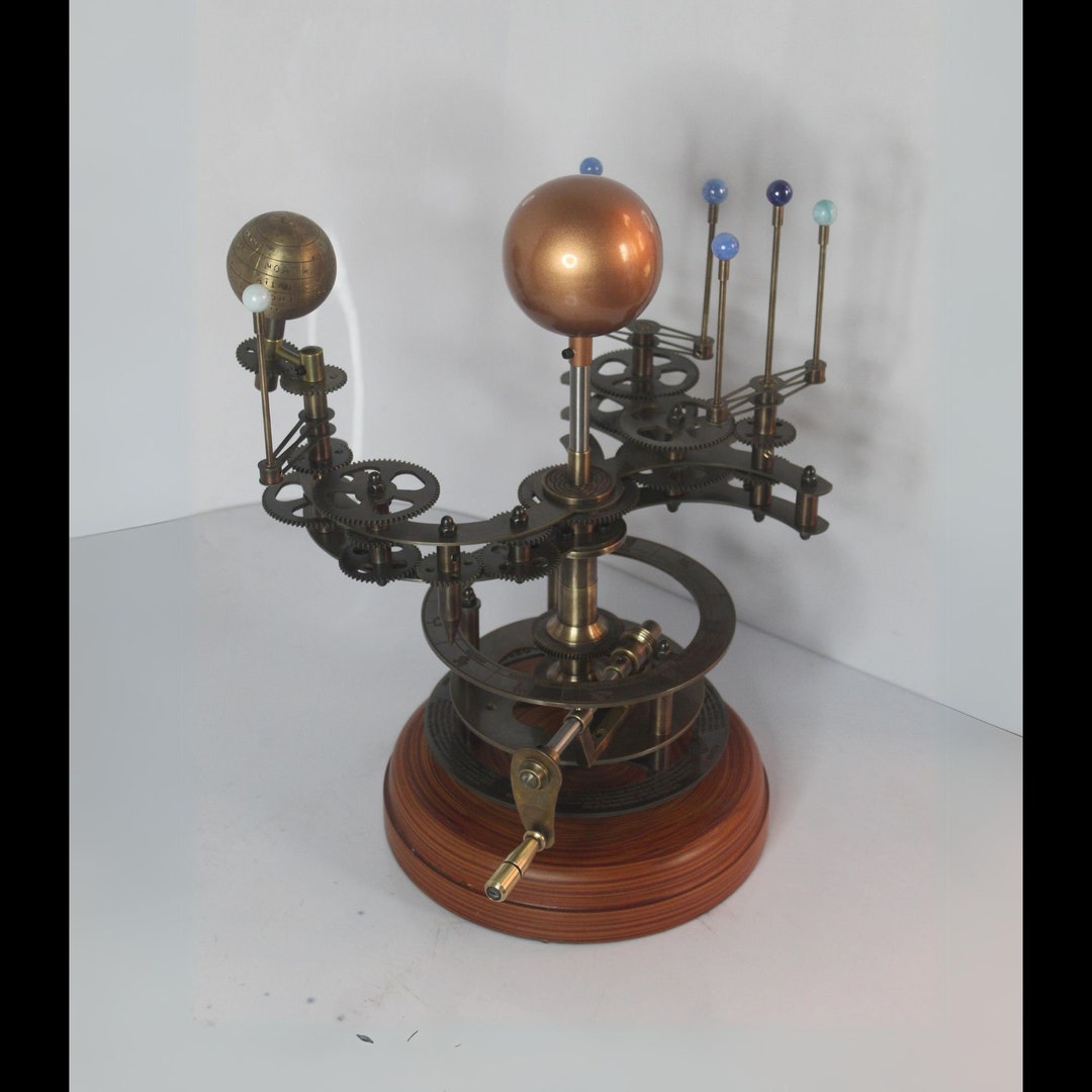 Vintage Tellurion Stainless Steel Elegance on Wooden Box Home Decor ...