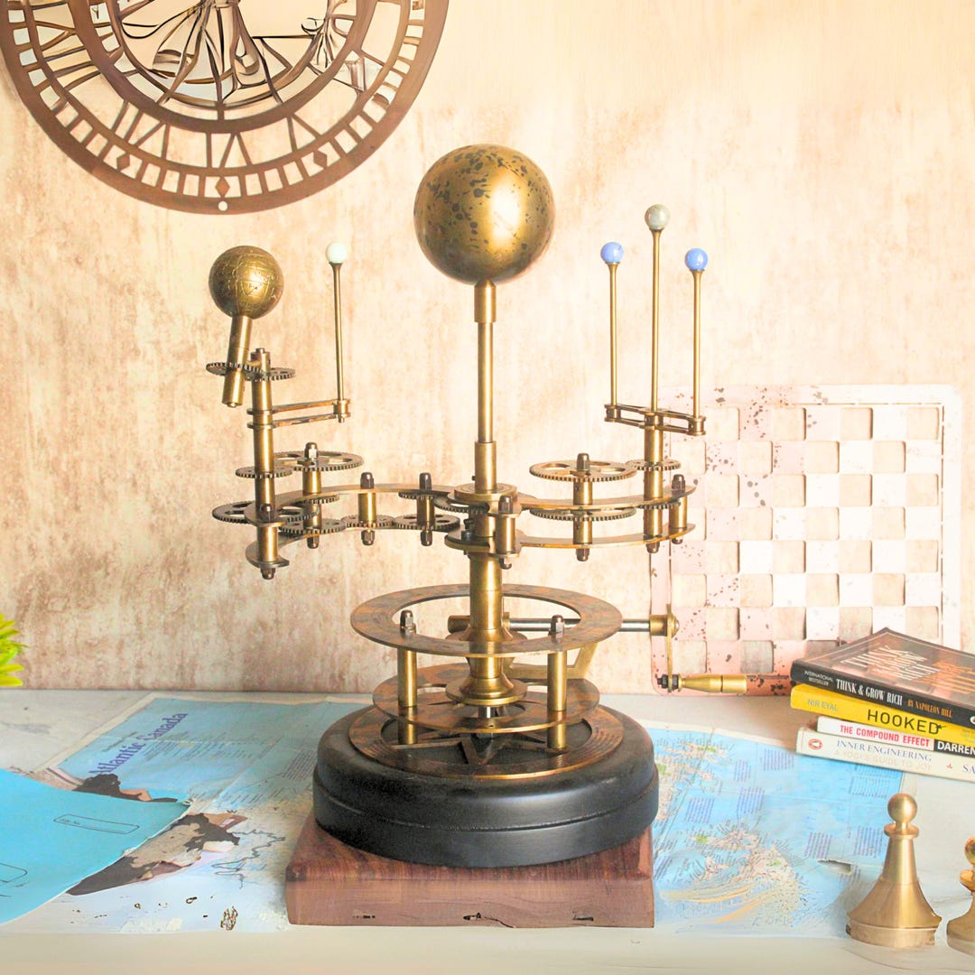 Rustic Solar System Model Steampunk Fully Functional Tellurion ...