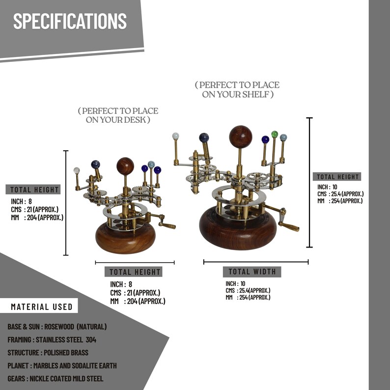Solar System Models Set of 2, 11" and 8" Celestial Model Fully ...