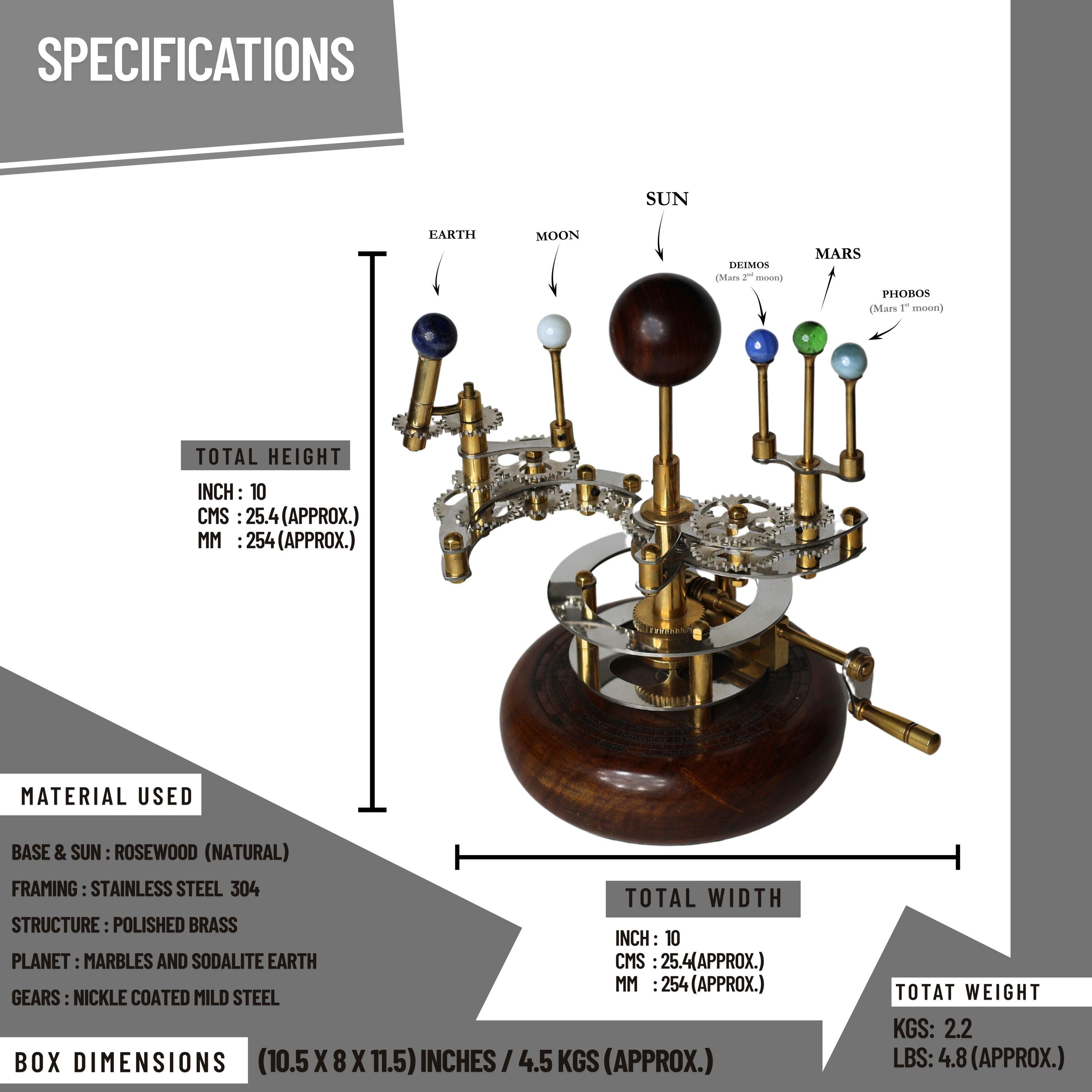 11" Orrery Luxury Home Decor, Solar System Model Perfect Housewarming ...