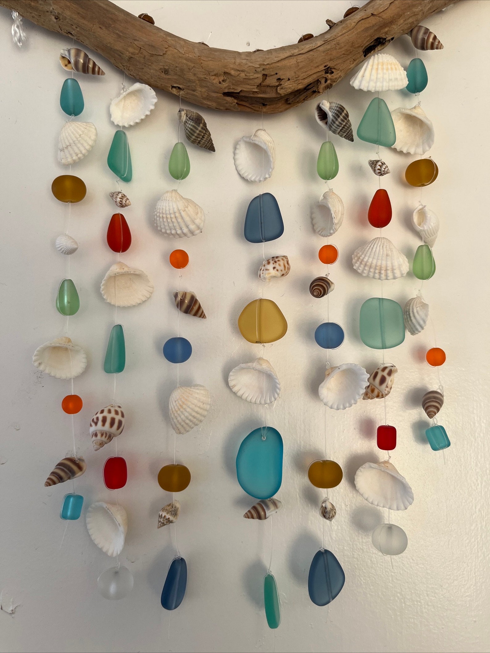Driftwood Seashell Seaglass Wall Hanging - Etsy