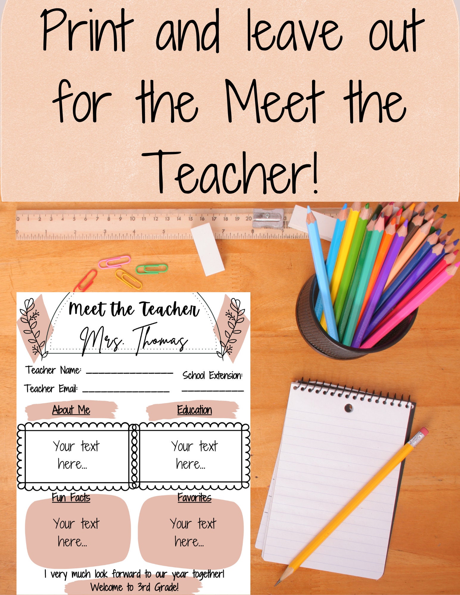 Meet the Teacher Template Editable, Back to School Template, Teacher ...