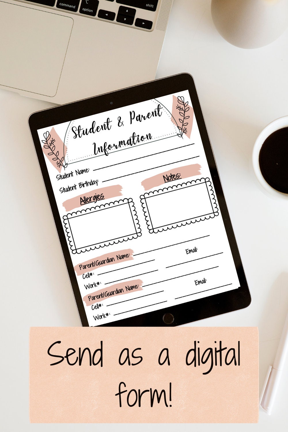 Student Parent Contact Information Form, Information Template, Sign in ...