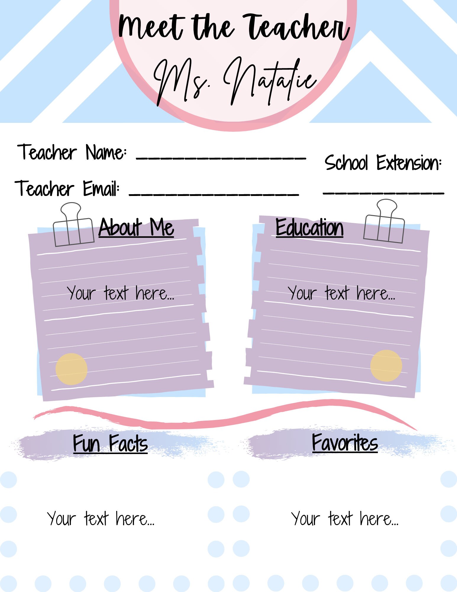Meet the Teacher Template Editable, Back to School Template, Teacher ...