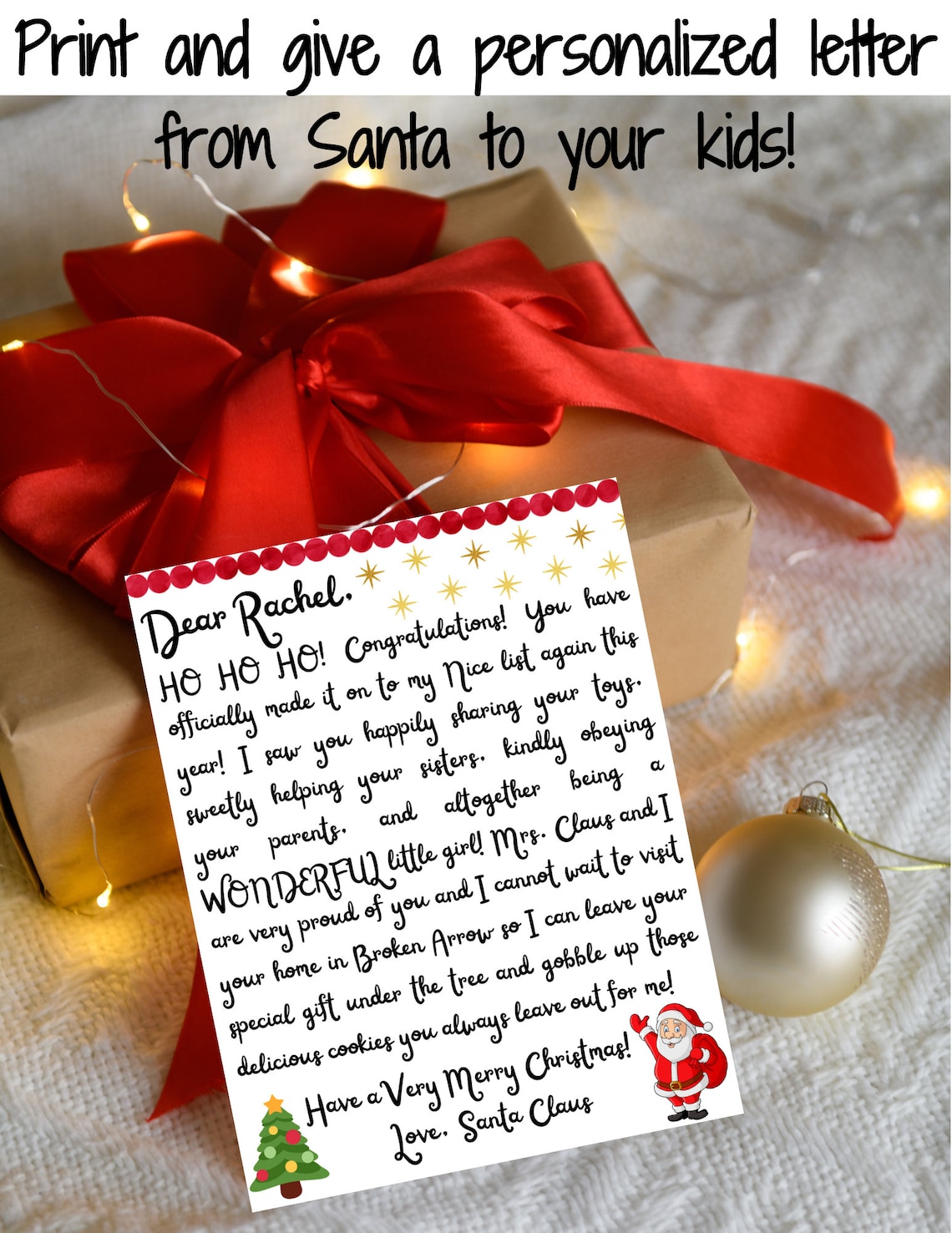 Personalized Letter From Santa, Printable Santa Letter for Kids, Letter ...