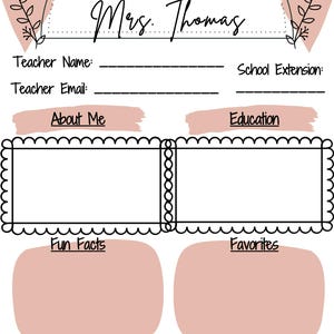 Meet the Teacher Template Editable, Back to School Template, Teacher ...