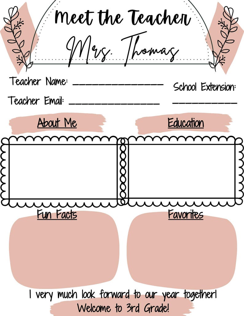 Meet the Teacher Template Editable, Back to School Template, Teacher ...