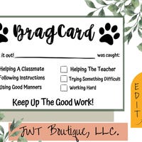Printable Teacher Mail, Brag Card, Back to School, Positive Note From ...