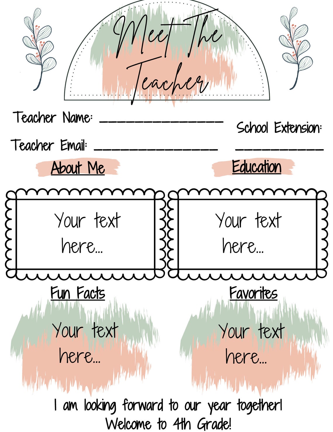Meet the Teacher Template Editable, Back to School Template, Teacher ...