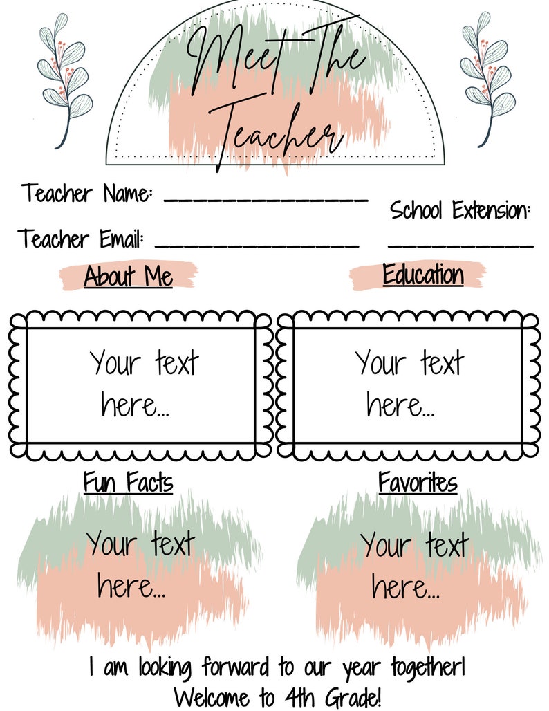 Meet the Teacher Template Editable, Back to School Template, Teacher ...