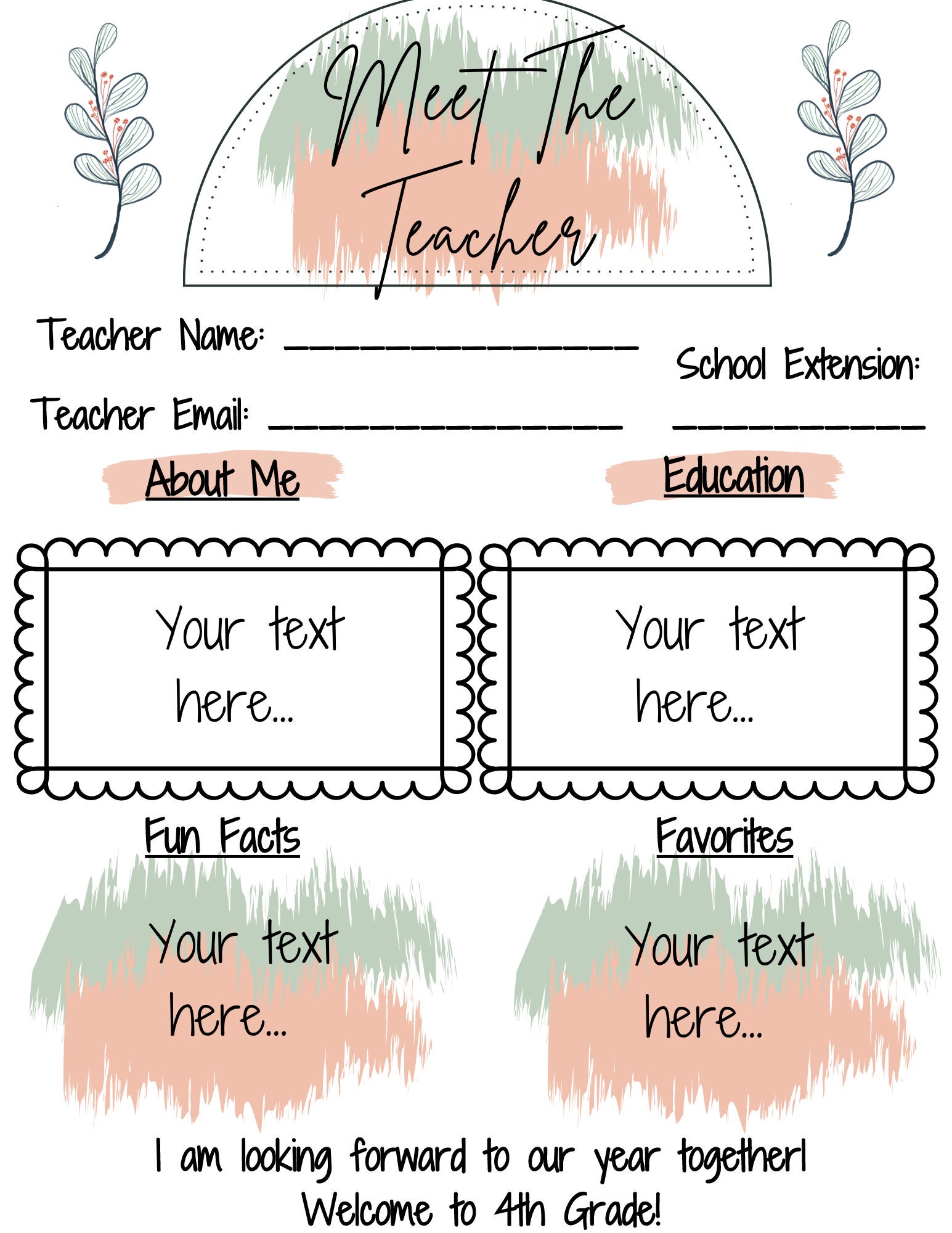 Meet the Teacher Template Editable, Back to School Template, Teacher ...