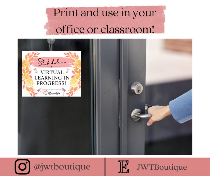 Office Signs, Classroom Sign Printable, Virtual Learning Signs, Fall ...
