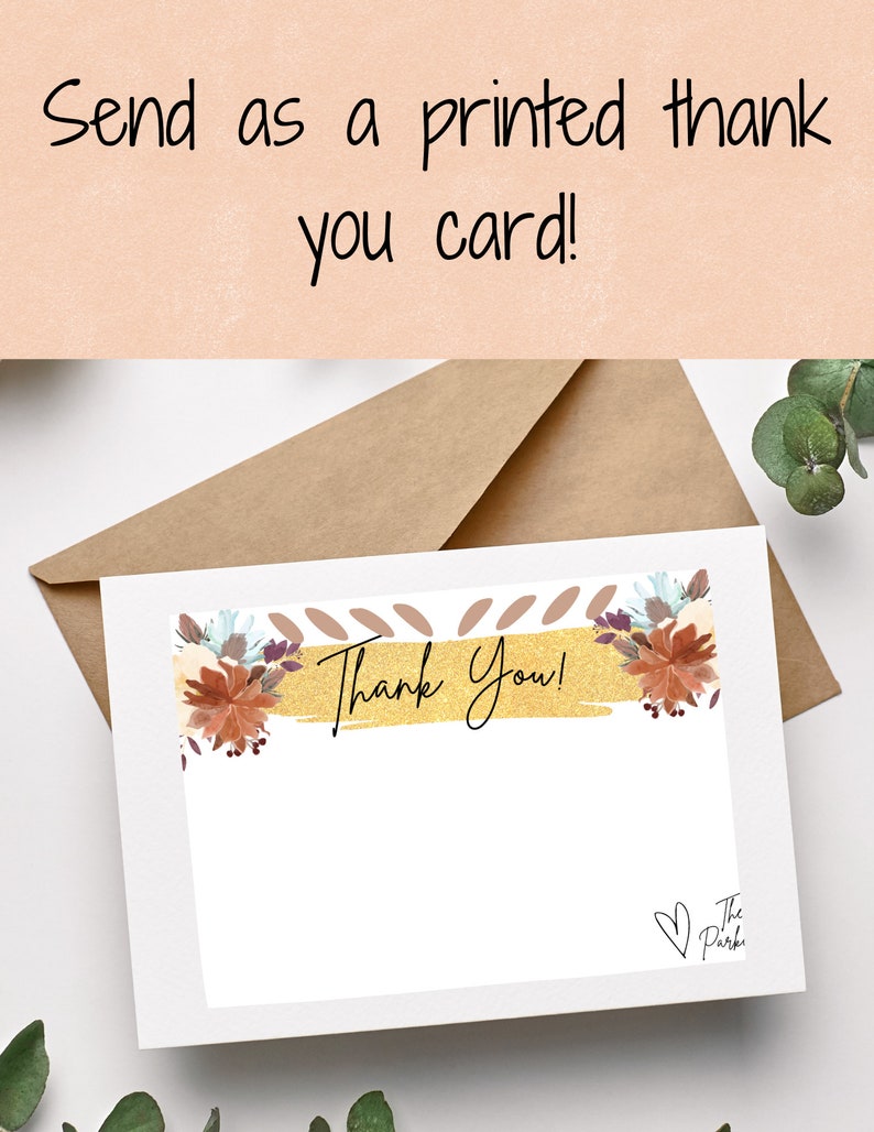 Printable Thank You Cards, Baby Shower Thank You Cards, Wedding Shower ...
