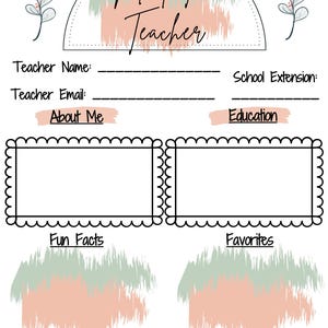 Meet the Teacher Template Editable, Back to School Template, Teacher ...