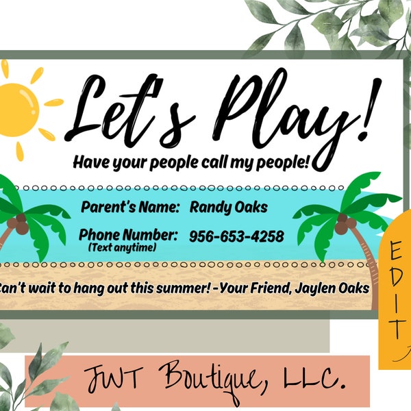 Contact Cards - Etsy