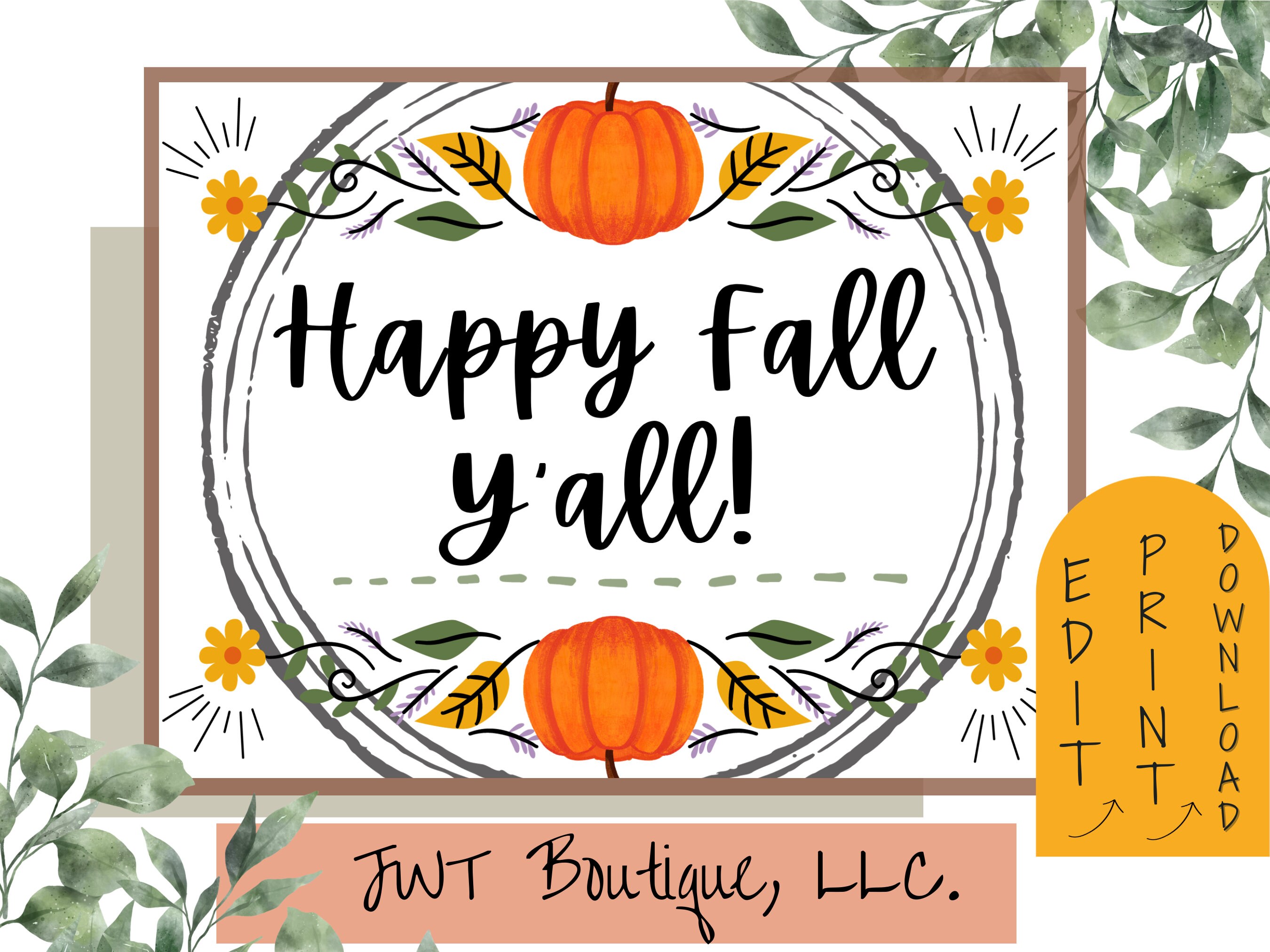 Fall Office Sign, Printable Office Signs, Happy Fall Yall Sign, Gifts ...