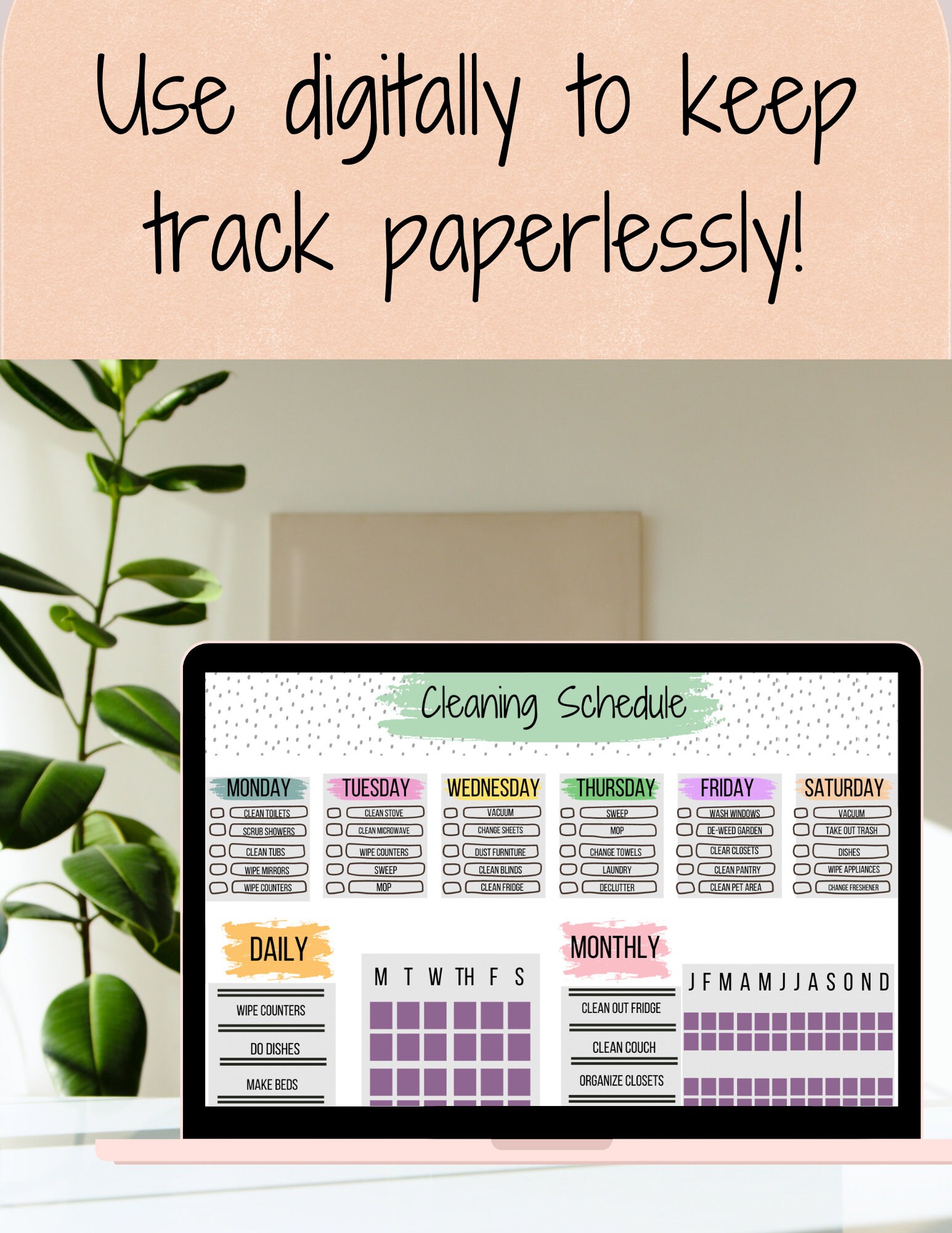 New Years Cleaning Schedule, Chore Chart Templates, Cleaning Chart ...