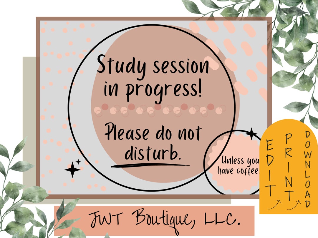 Office Signs, Dorm Room Signs, Office Sign Custom, Study Session ...