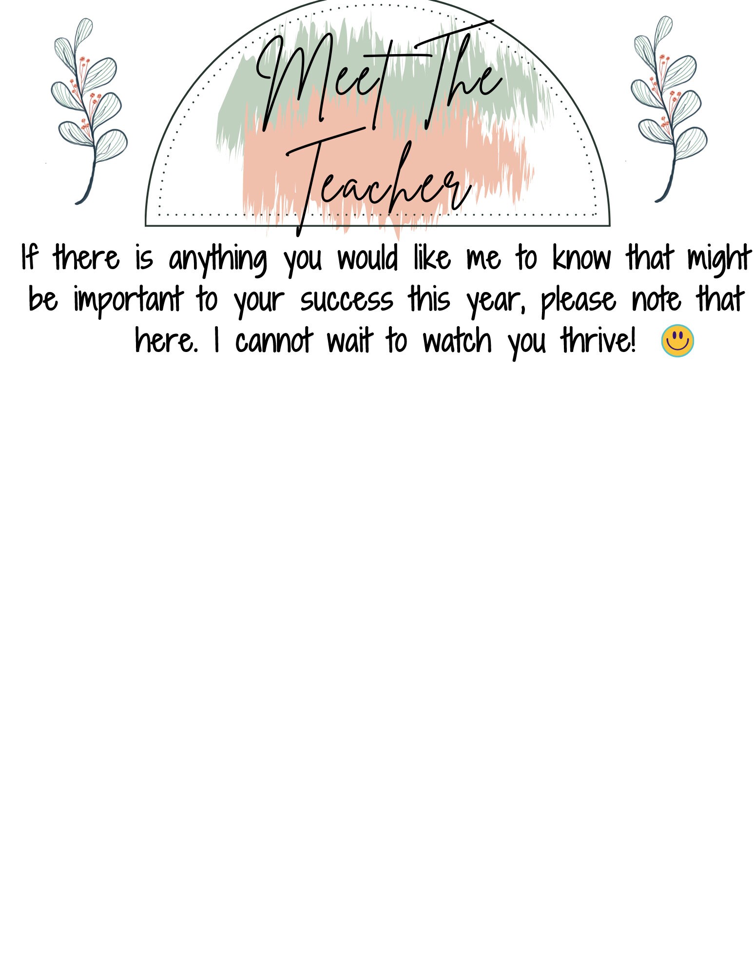 Meet the Teacher Template Editable, Back to School Template, Teacher ...