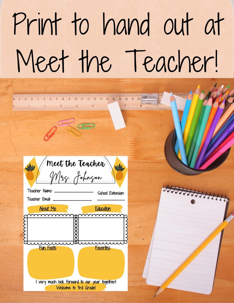 Meet the Teacher Template Editable, Back to School Template, Teacher ...