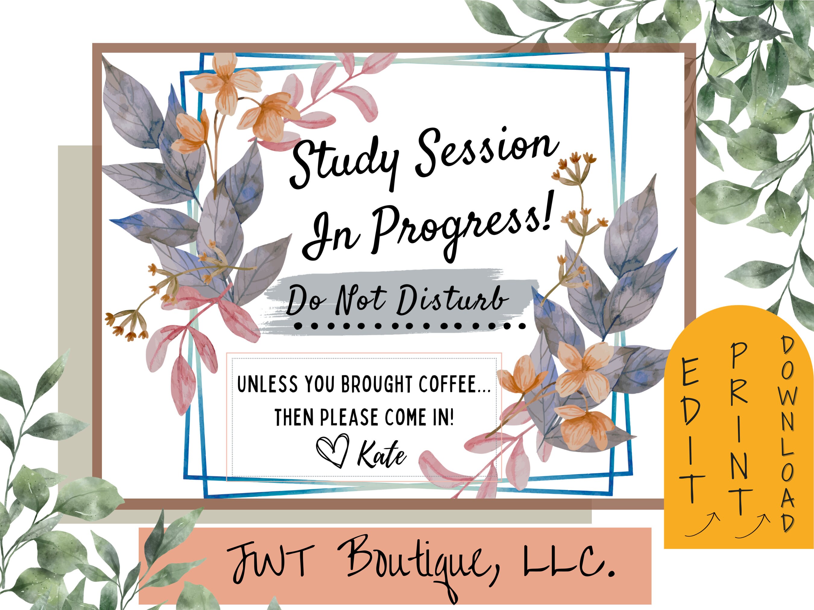 Office Signs, Dorm Room Signs, Office Sign Custom, Study Session ...