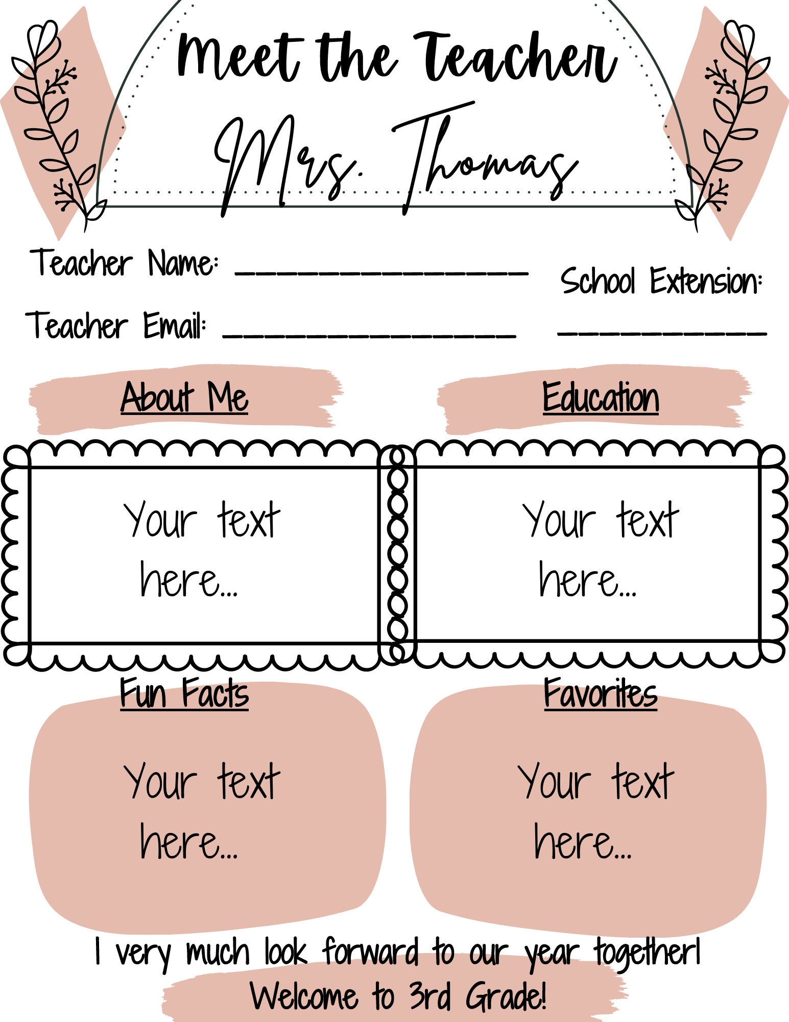 Meet the Teacher Template Editable, Back to School Template, Teacher ...