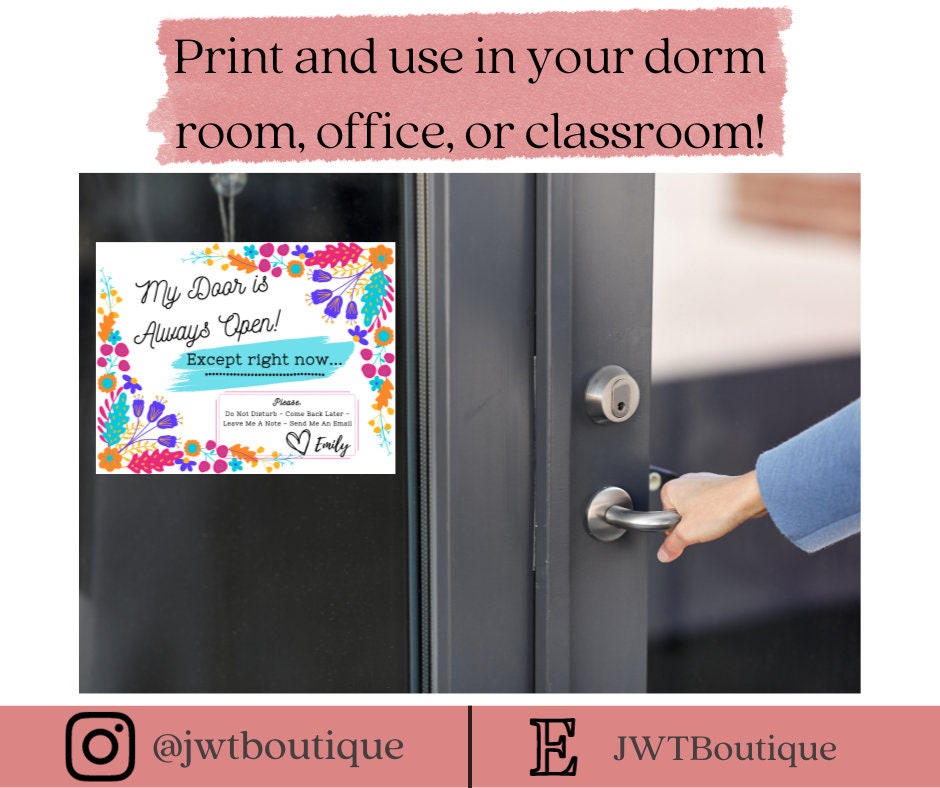 Office Sign for Wall, Printable Office Sign, Floral Decorative Sign ...