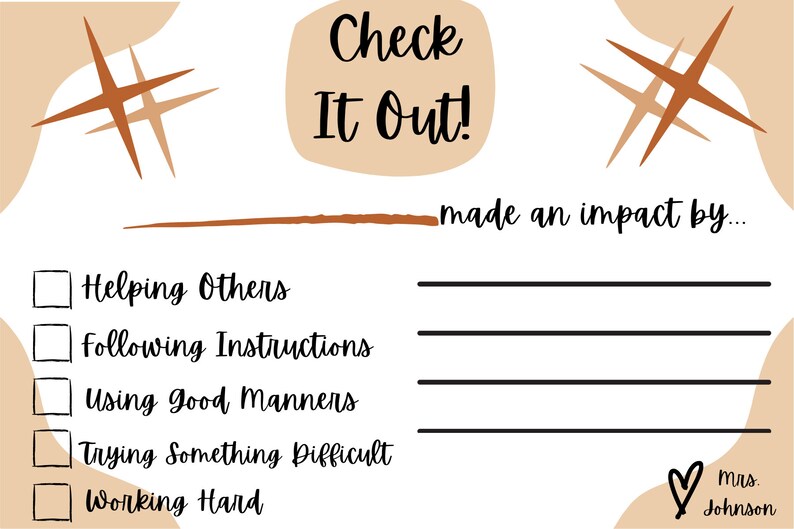 Brag Card, Teacher Note Card, Appreciation Gifts for Office Staff, Back ...