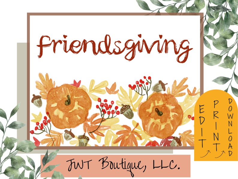 Printable Sign Friendsgiving Thanksgiving Decorative Sign - Etsy