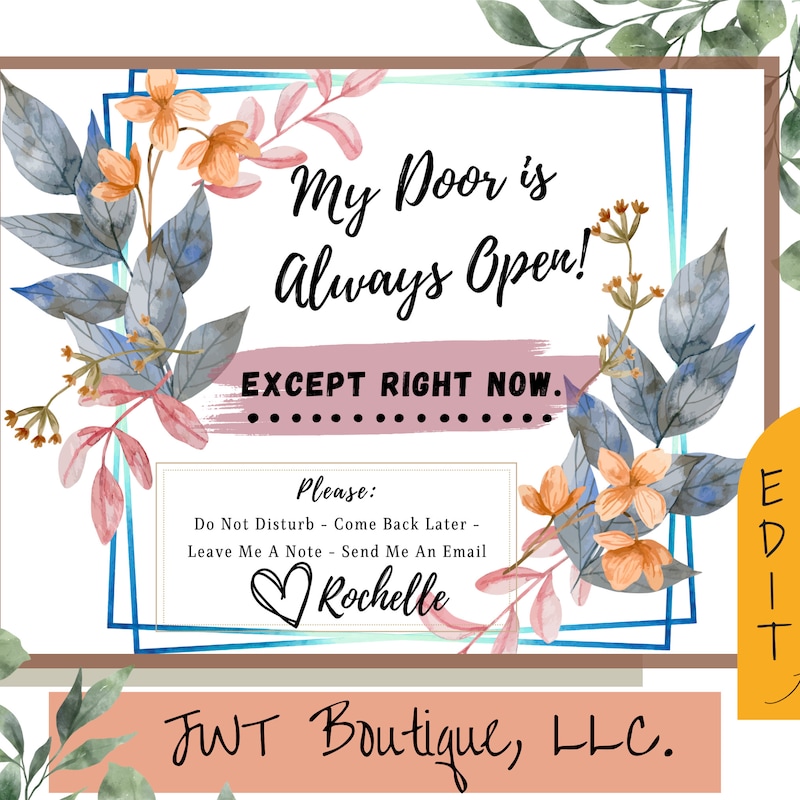 Out of Office Door Sign - Etsy