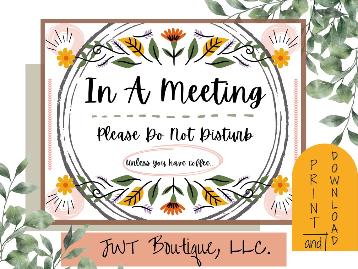 Office Sign, Office Sign Printable, Office Sign for Door, in a Meeting ...