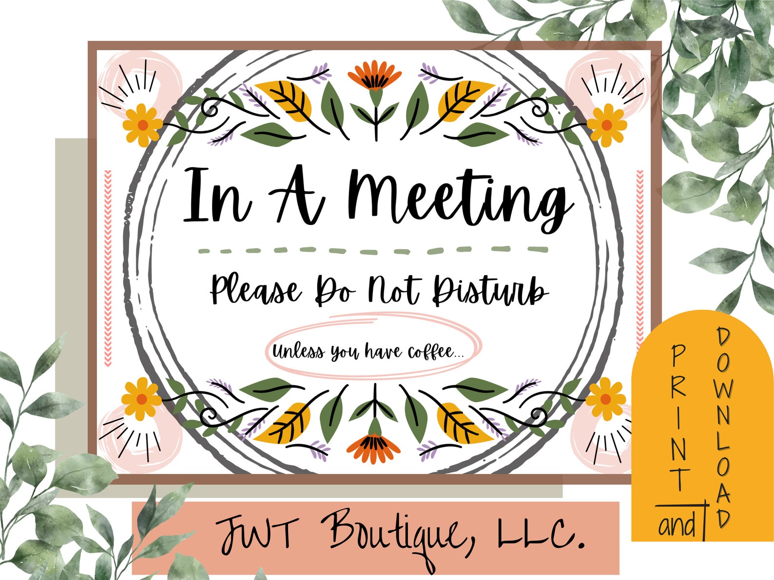 Office Sign, Office Sign Printable, Office Sign for Door, in a Meeting ...
