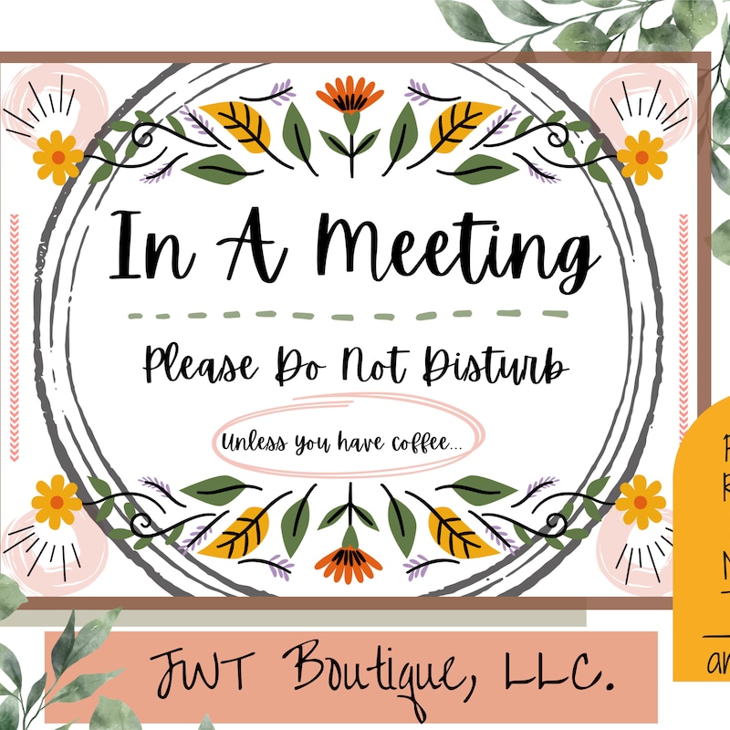 In a Meeting Sign - Etsy