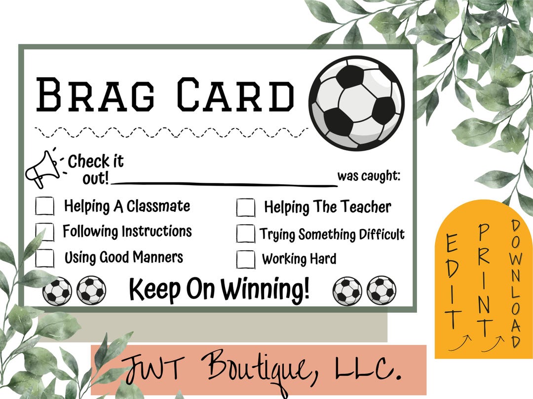 Brag Cards, Teacher Note Cards, Sport Cards, Back to School Gift ...
