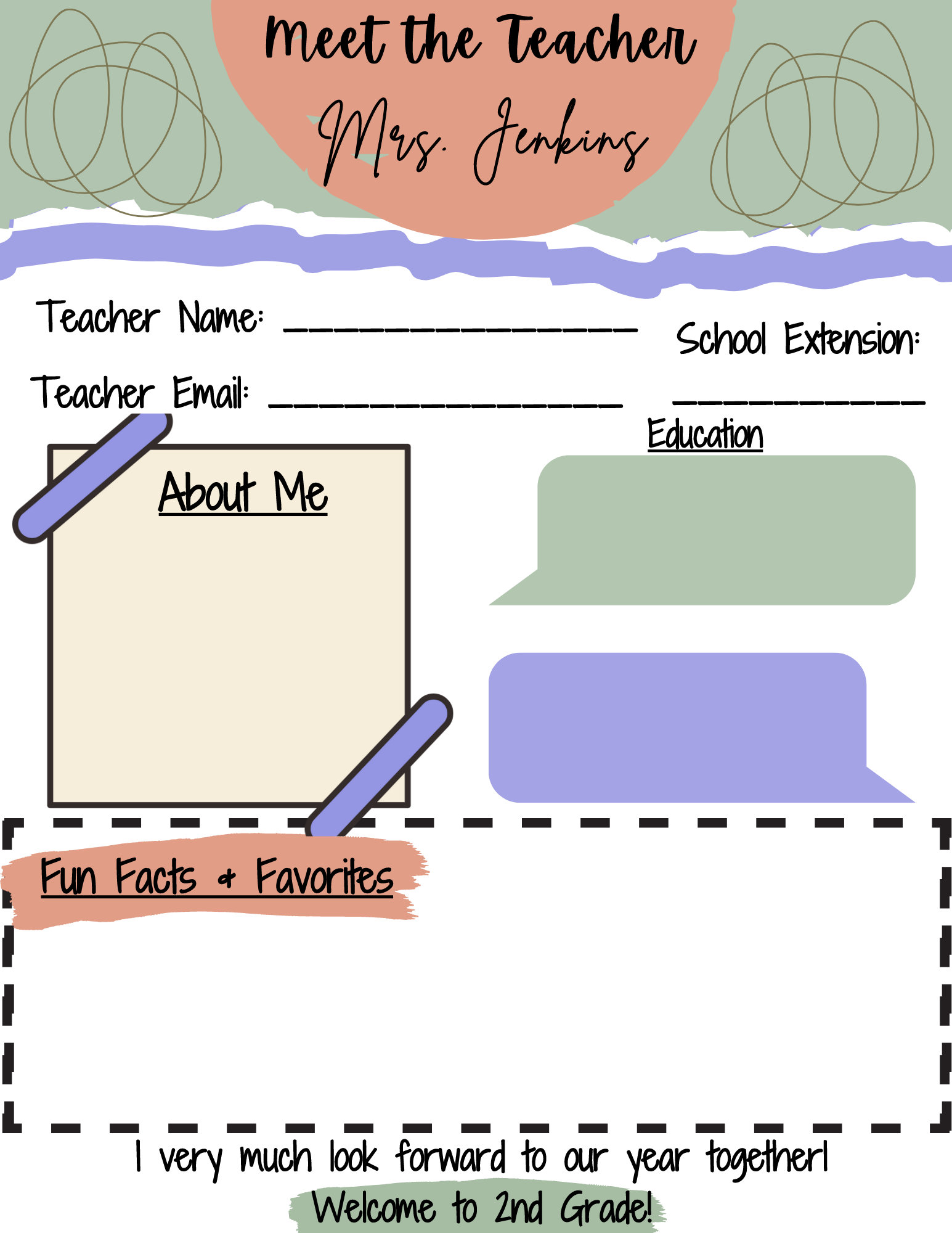 Meet the Teacher Template Editable, Back to School Template, Teacher ...