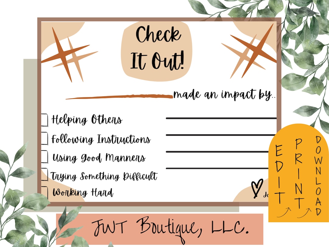 Brag Card, Teacher Note Cards, Teacher Positive Affirmation Cards, Back ...