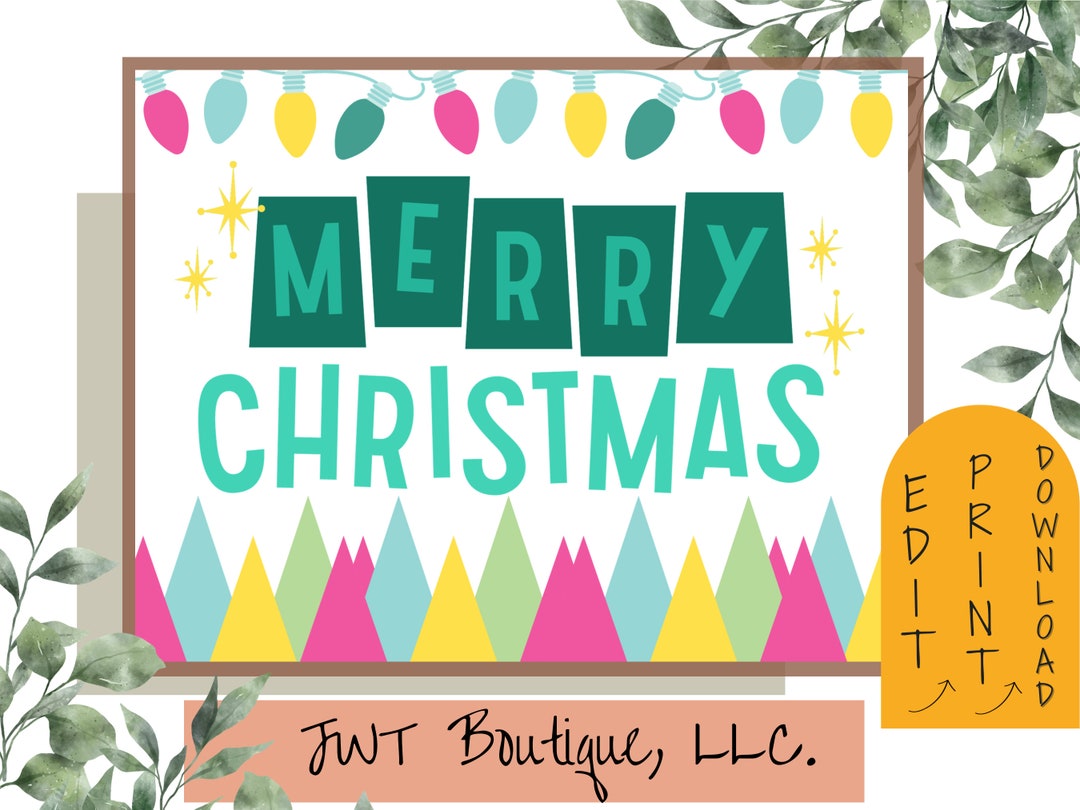 Printable Office Sign Merry Christmas, Christmas Decorative Sign ...