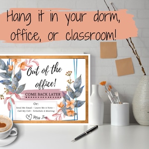 Office Sign for Wall, Out of Office Sign Template, Printable Office ...