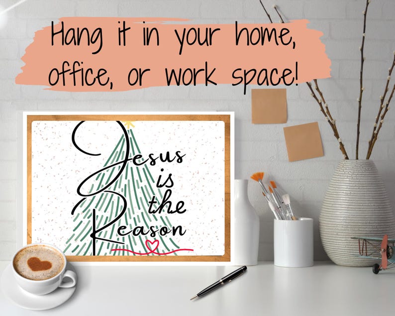 Printable Office Sign Religious, Christmas Decorative Signs, Jesus is ...