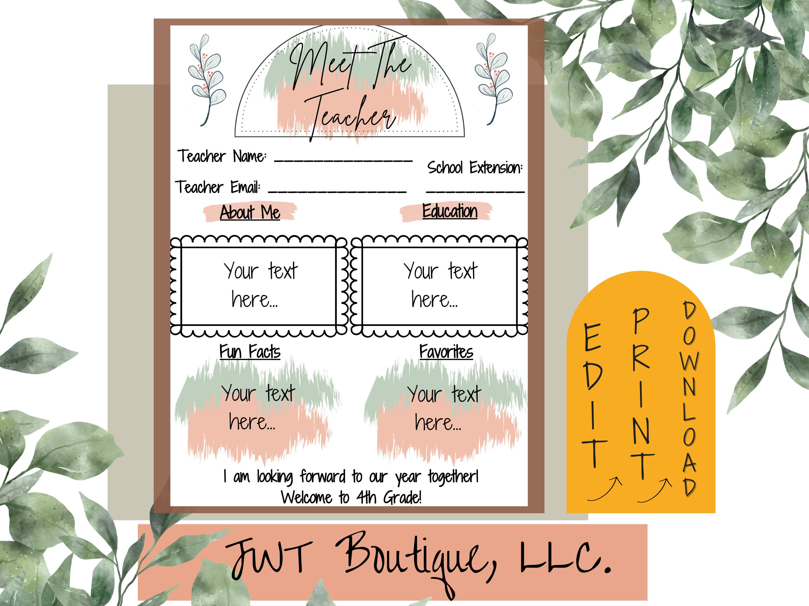 Meet the Teacher Template Editable, Back to School Template, Teacher ...