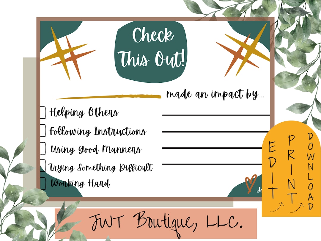 Brag Card, Teacher Note Cards, Teacher Positive Affirmation Cards, Back ...