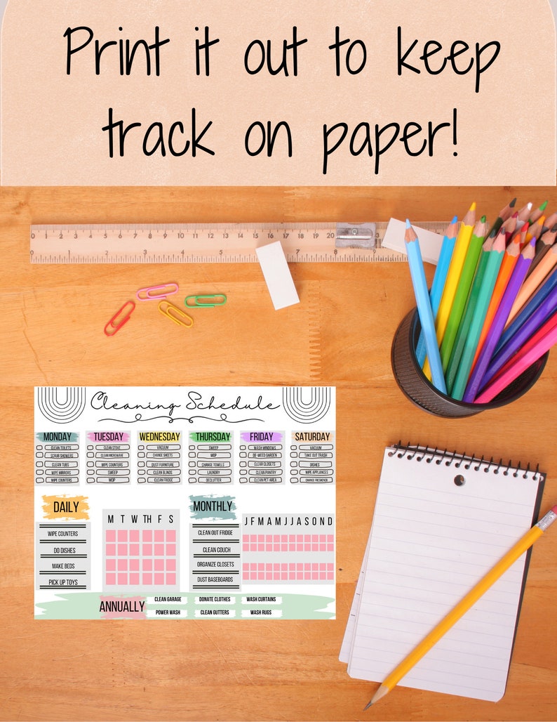New Years Cleaning Schedule, Chore Chart Templates, Cleaning Chart ...